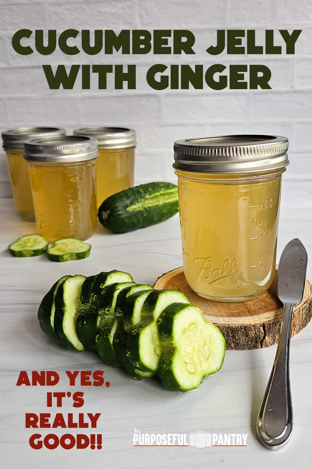 Cucumber Jelly with Ginger - The Purposeful Pantry